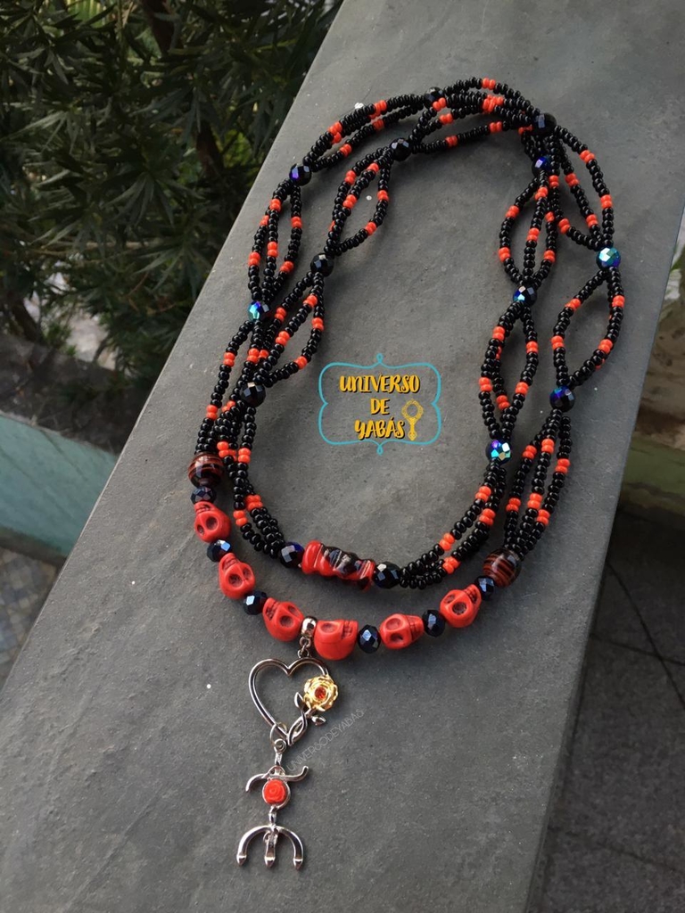 Guia 3 fios Rosa Caveira - Comprar em UNIVERSO DE YABAS