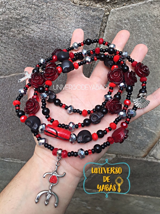 Guia 1 fio Rosa caveira - Comprar em UNIVERSO DE YABAS