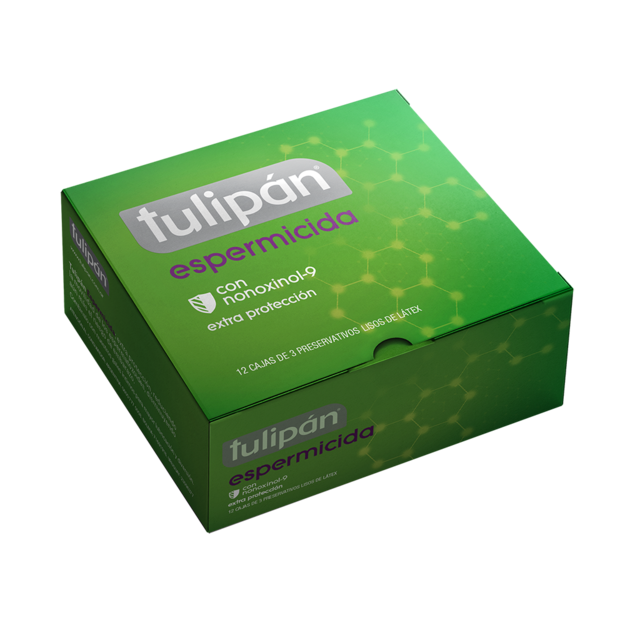 Preservativo Tulipán Espermicida x 12 cajas x 3 un.