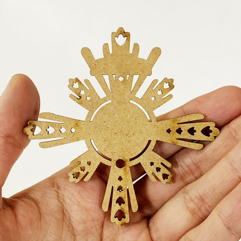 Aplique de MDF Ostensório Trabalhado 08 x 08 cm