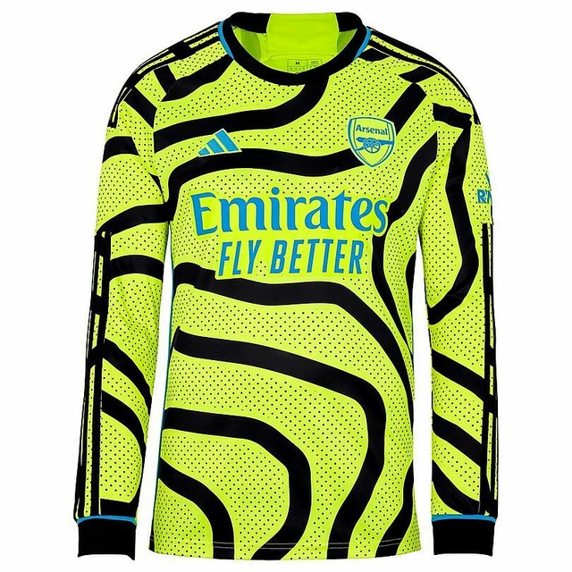Camisa Arsenal 2023 Manga Longa Masculina - Verde Fluorescente