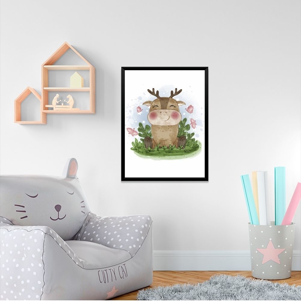 Quadro Cervo Watercolor