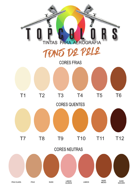 Tinta cor de pele para aerografo automotiva - TopColors