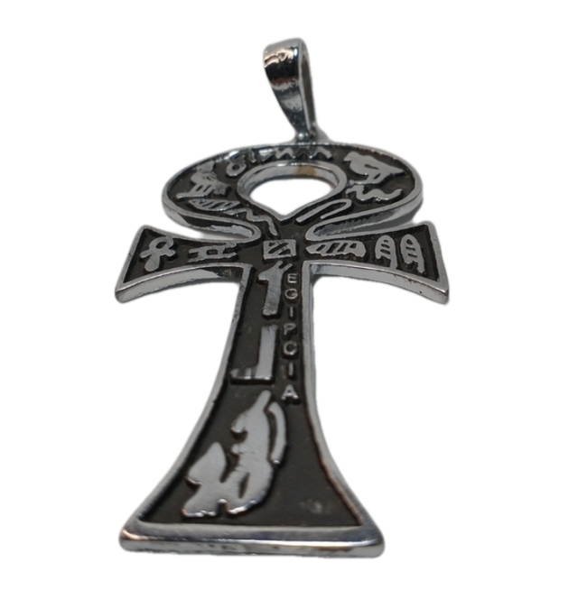 Pingente Ankh Egípcio Cruz Ansata Aço Zamak