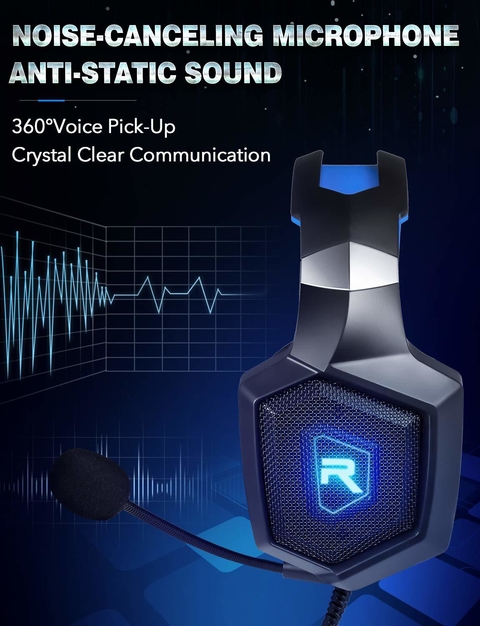 RUNMUS K8 HEADSET MICROFONO+MULTIPLATAFORMA+LED+50MM+7.1+CANCELACION DE RUIDO