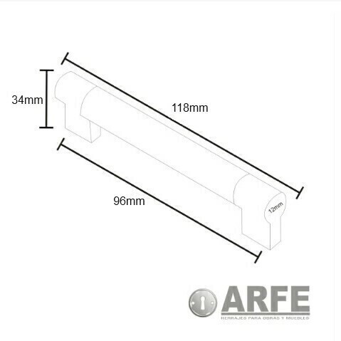 manija tirador para mueble acero inoxidable