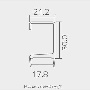 manija perfil C para muebles