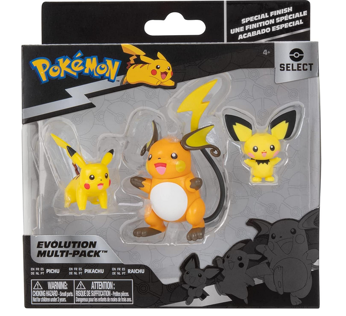 Pokemon 2778 - Battle Figure Set x3 Evolution - Pichu Pikachu Raichu