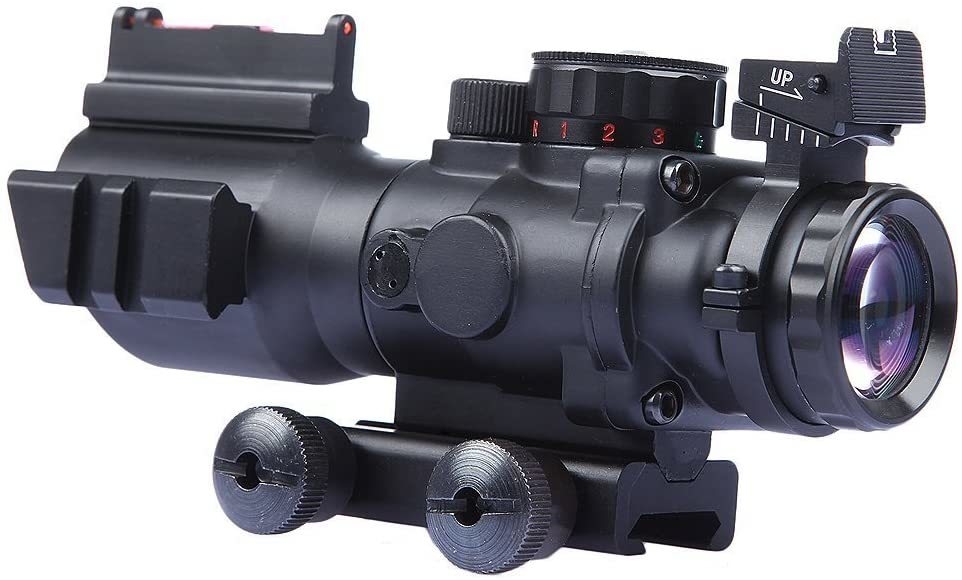 MIRA ACOG 4X NCSTAR EXTREME RETICULO MILSPEC ILUMINADO AZUL / VERDE / ROJO