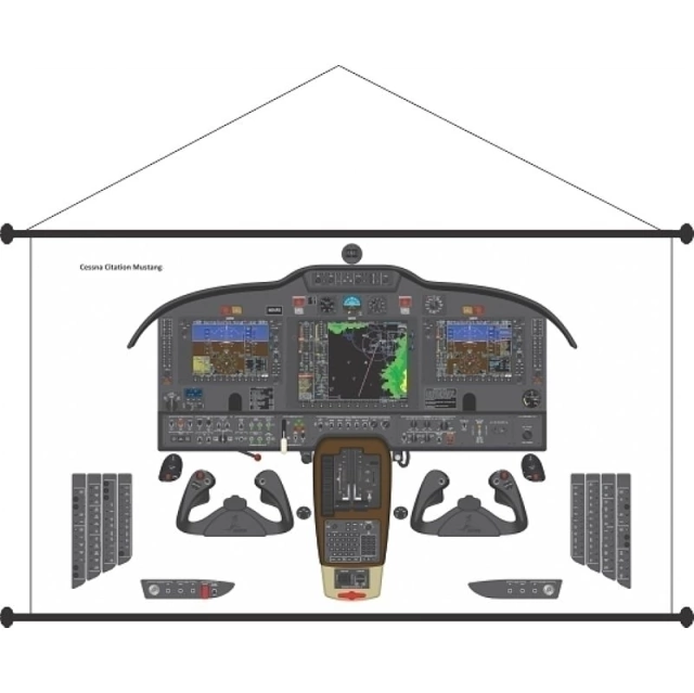Poster Cockpit Flight Deck - Citation Mustang - Poster banner