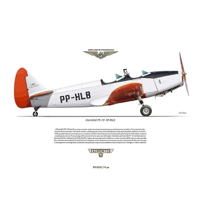 Perfil - Poster Fairchild PT-19 PP-HLB