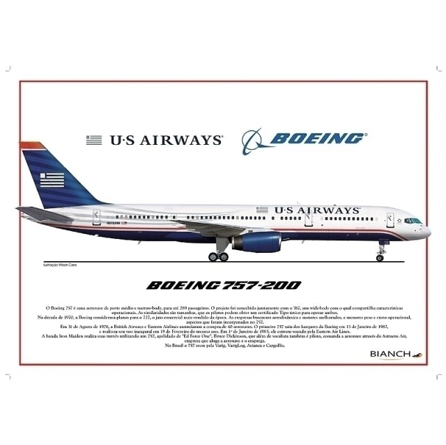 Perfil - Poster Boeing 757-200 US Airways