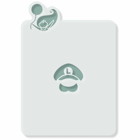 Estêncil para Macaron Chapéu e Bigode Luigi