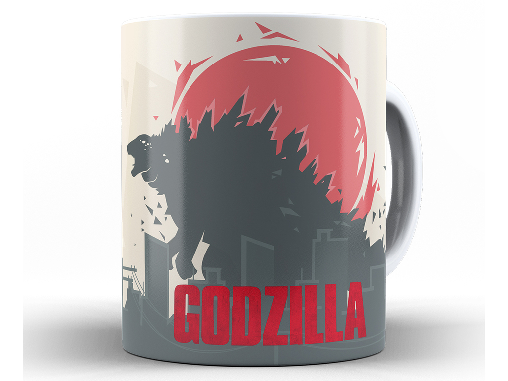 Caneca Godzilla Divertida Xícara 325ml Porcelana Cerâmica Caixa pres