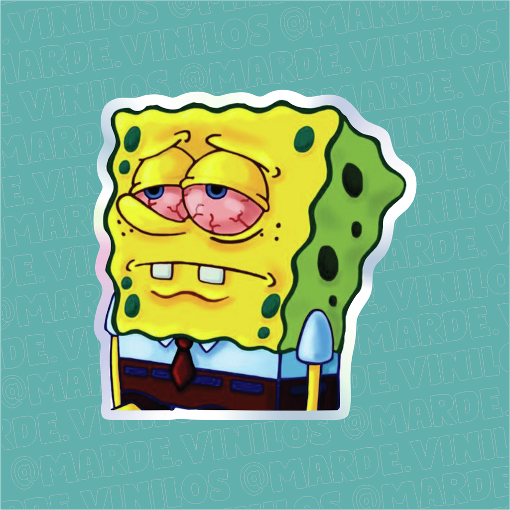 Sticker Tornasolado "Bob Esponja High" - Mar de Vinilos