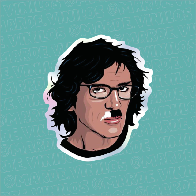 Sticker Tornasolado "Charly García" - Mar de Vinilos