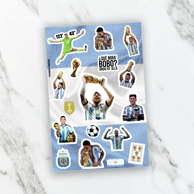 Plancha de stickers - Scaloneta Campeón del mundo - Grande