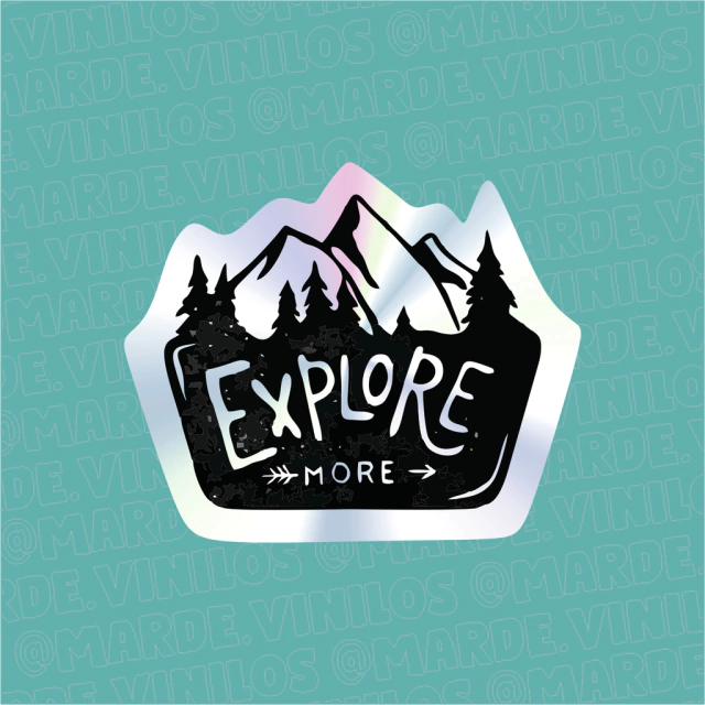Sticker Tornasolado "Explore More" - Mar de Vinilos