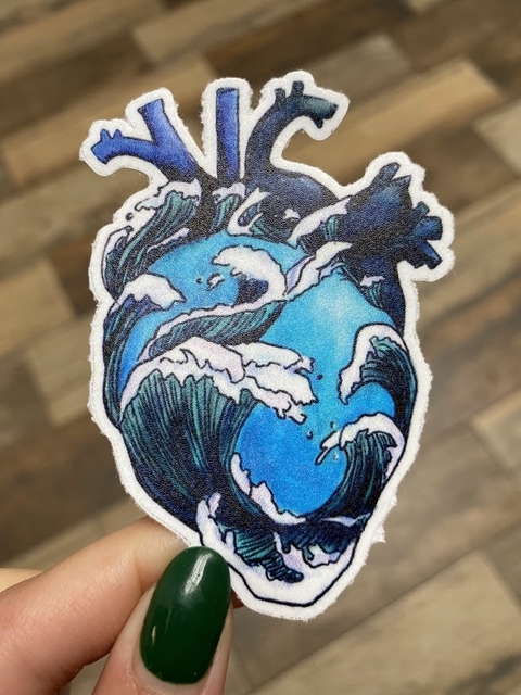 Sticker Corazón de Mar - Comprar en Mar de Vinilos