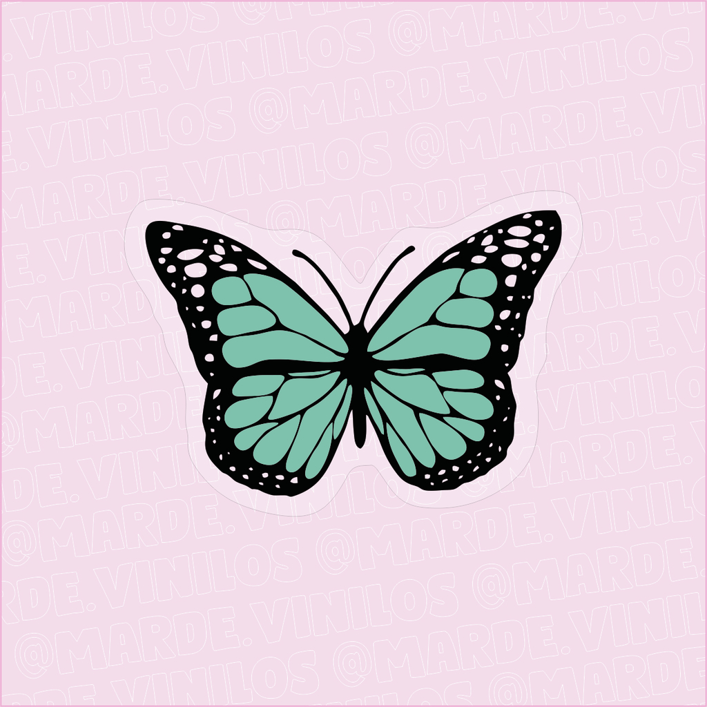 Sticker Transparente Mariposa Verde - Mar de Vinilos