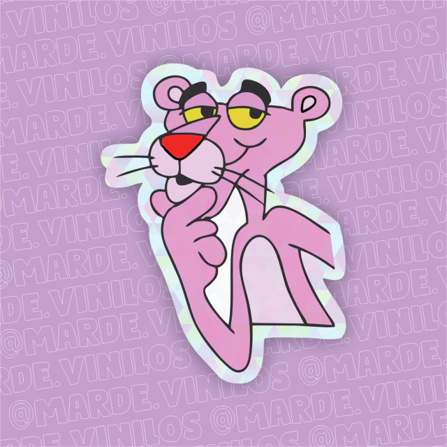 Sticker Holográfico Pantera Rosa - Mar de Vinilos