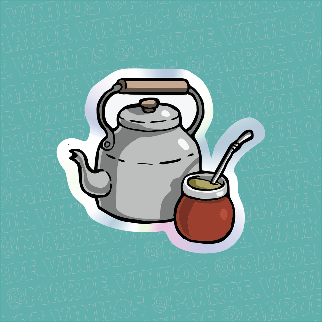 Sticker Tornasolado Pava y Mate - Mar de Vinilos