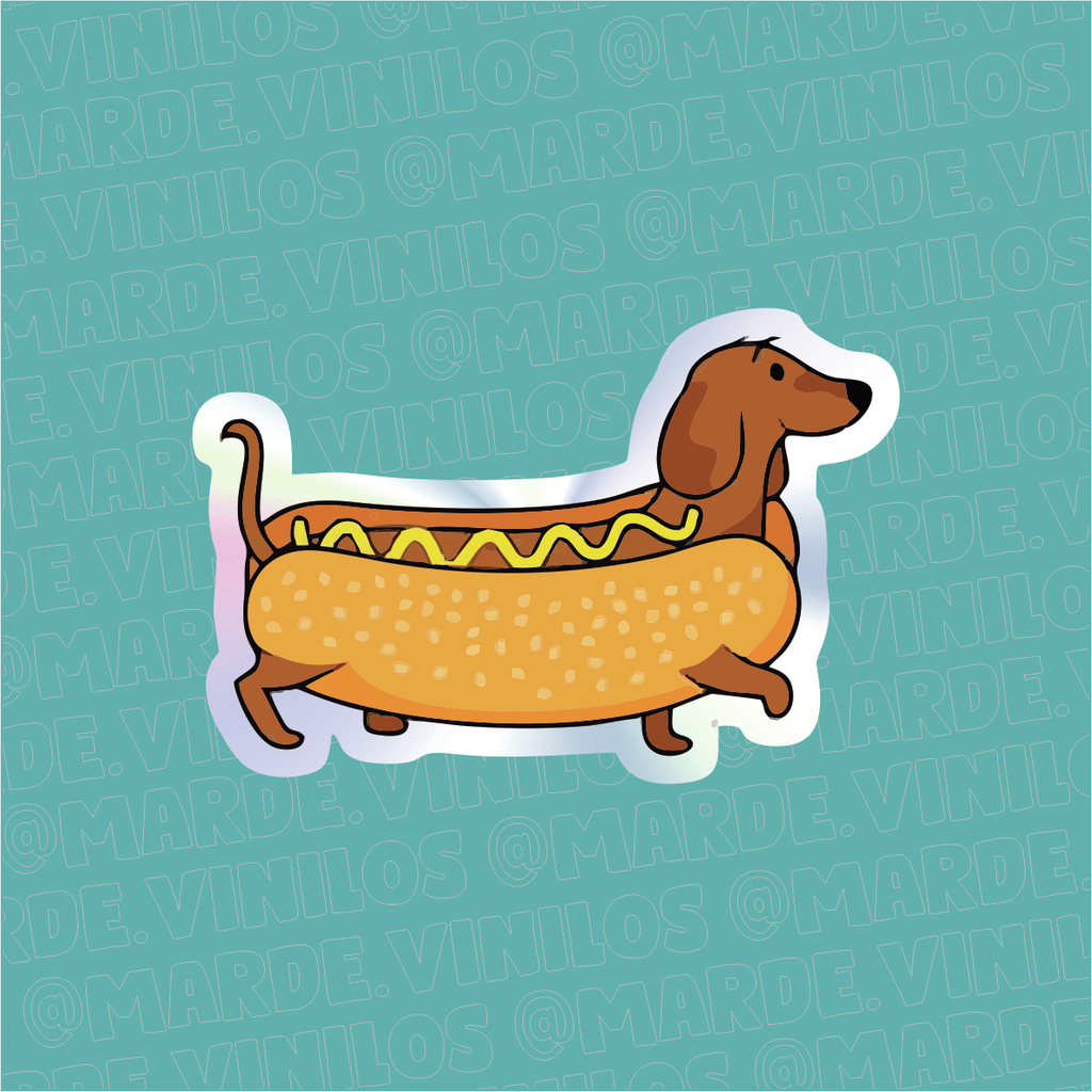 Sticker Tornasolado "Perro Salchicha" - Mar de Vinilos