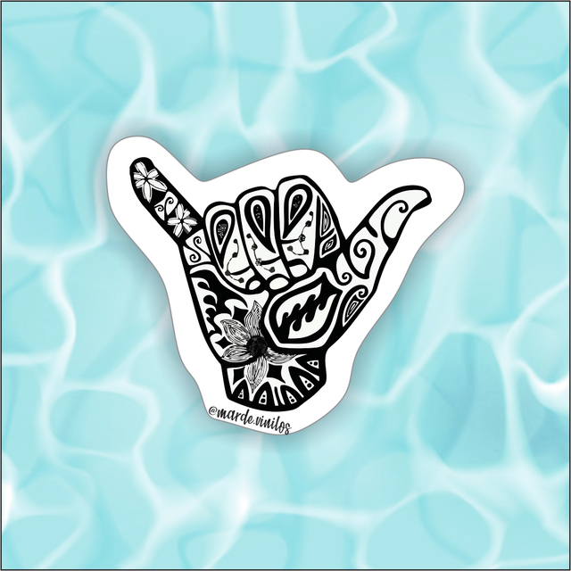Sticker Mano con diseño (P8) - Mar de Vinilos