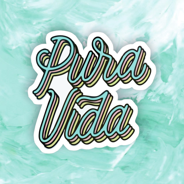 Sticker Pura Vida (A29) - Comprar en Mar de Vinilos