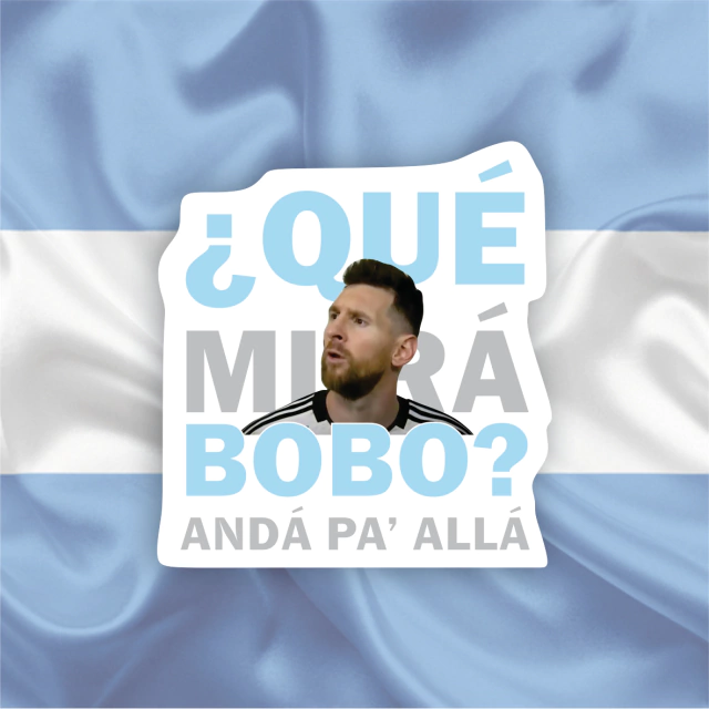 Sticker Messi "Qué mirá bobo?" - Mar de Vinilos