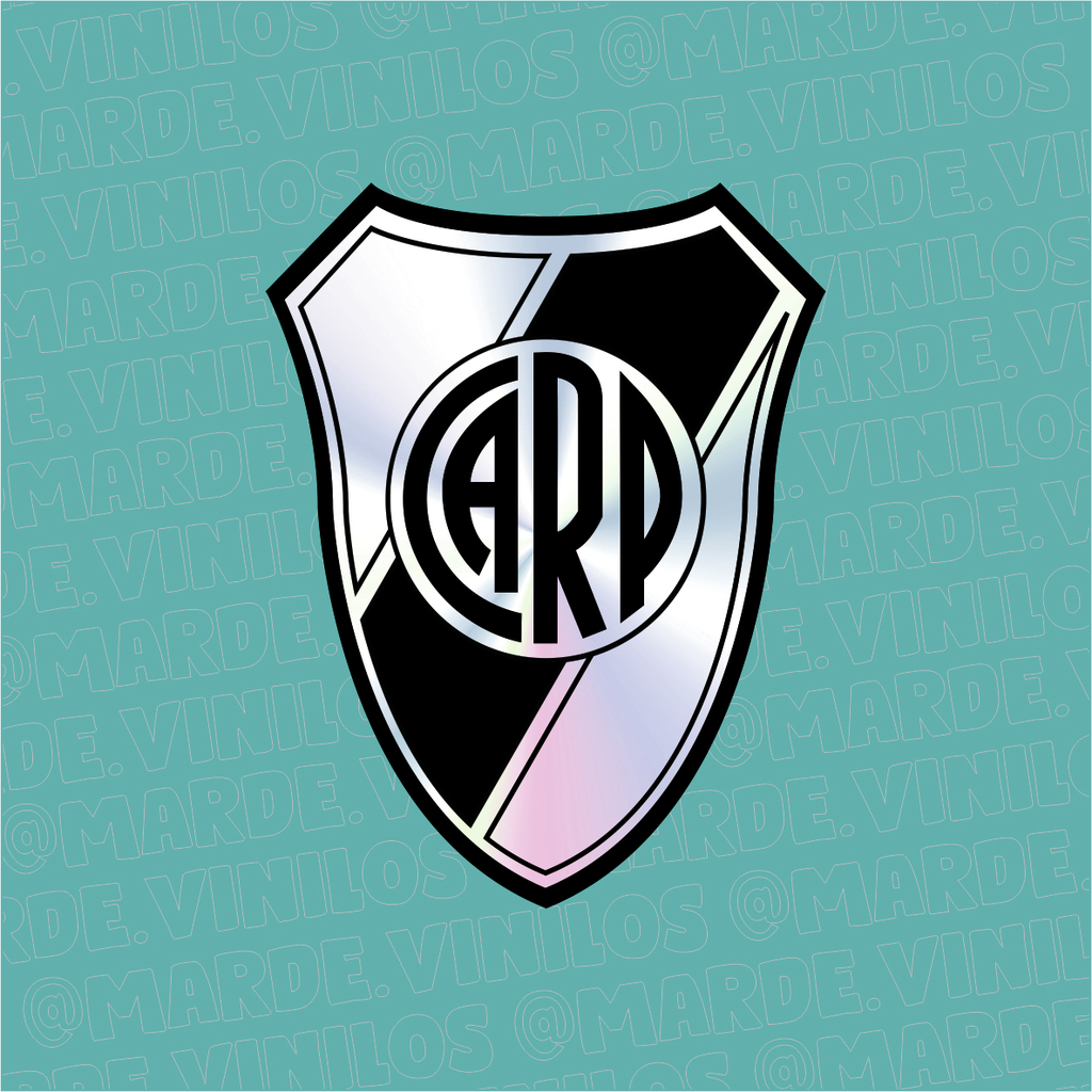 Sticker Tornasolado Escudo River - Mar de Vinilos
