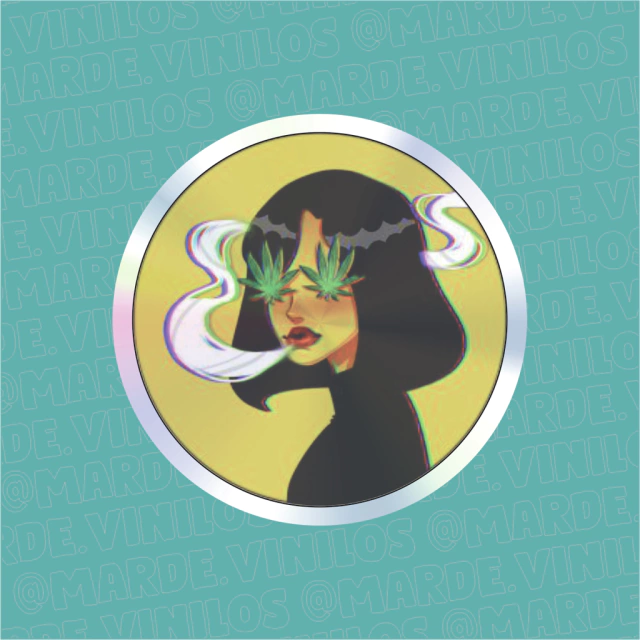 Sticker Tornasolado Smoke Girl - Mar de Vinilos