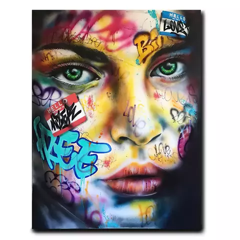 Quadro Rosto Feminino Grafite