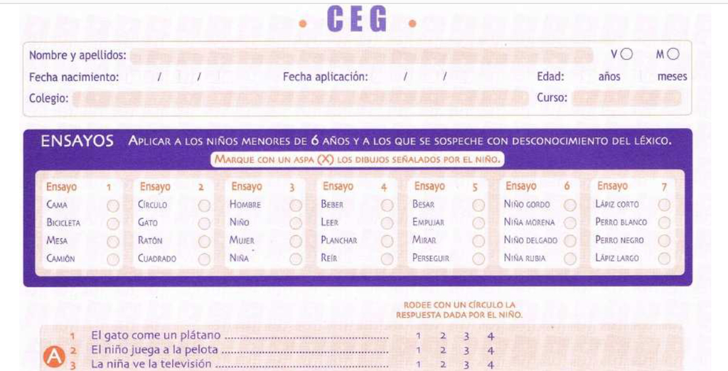 CEG Test de Comprensión de Estructuras Gramaticales
