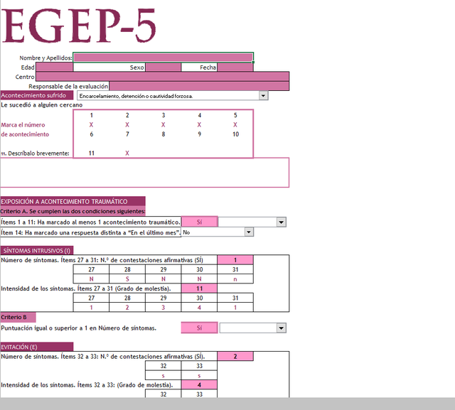Software Egep 5 Evaluación Global De Estrés Postraumático - Corrección con Software