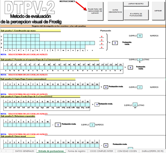 Método Evaluación De La Percepción Visual De Frostig Dtvp 2 Corrección ...
