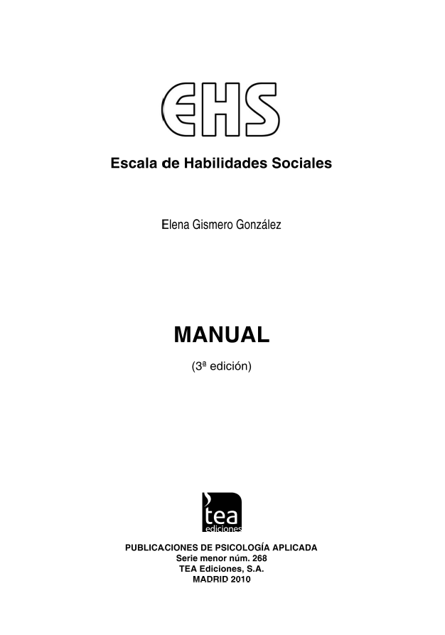 EHS ESCALA DE HABILIDADES SOCIALES con Software
