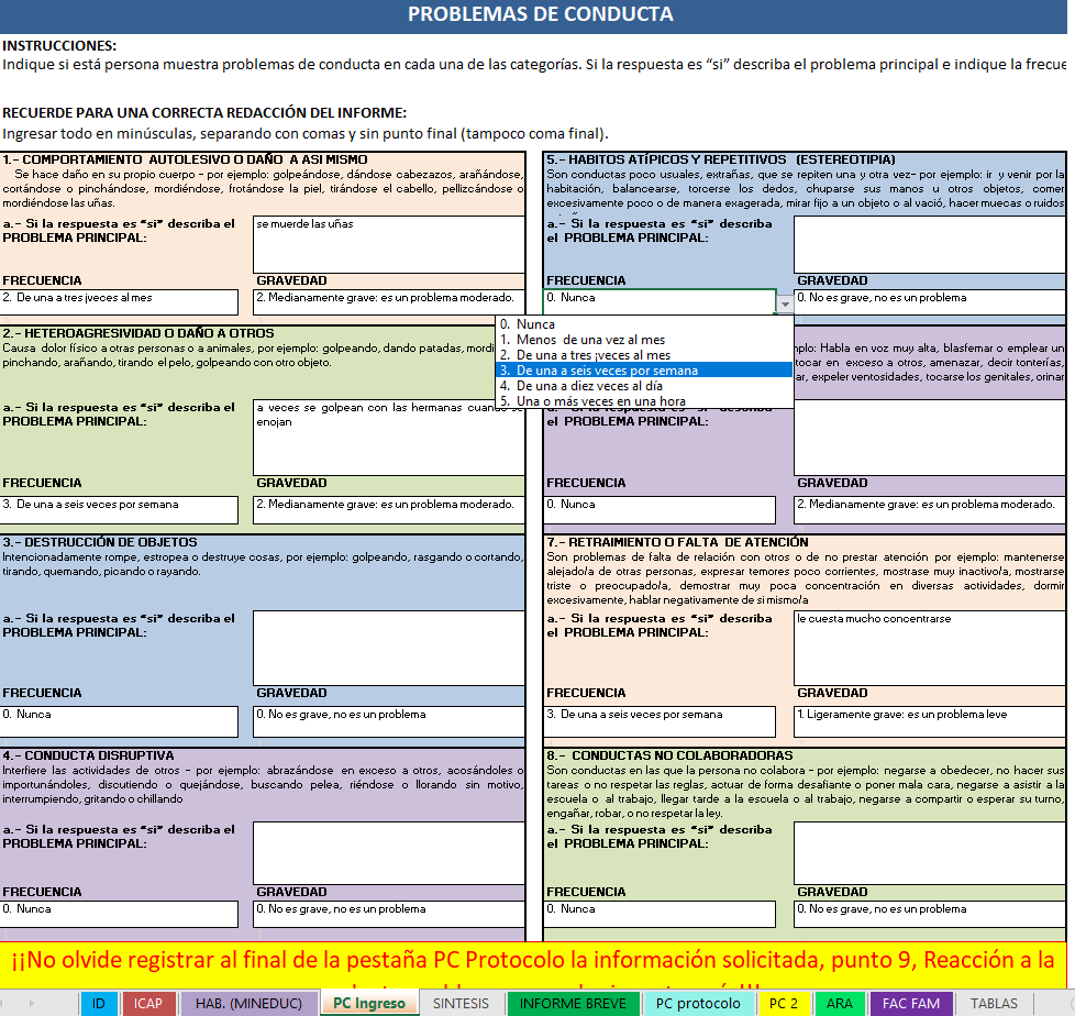 ICAP TEST VERSIÓN CHILENA CON INFORME - Corrección con Software