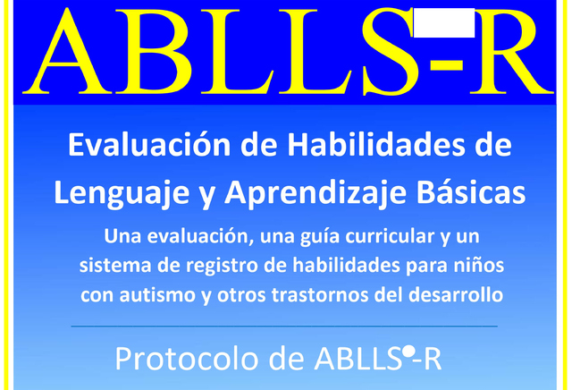 Ablls-r Evaluacion De Habilidades De Lenguaje Autismo