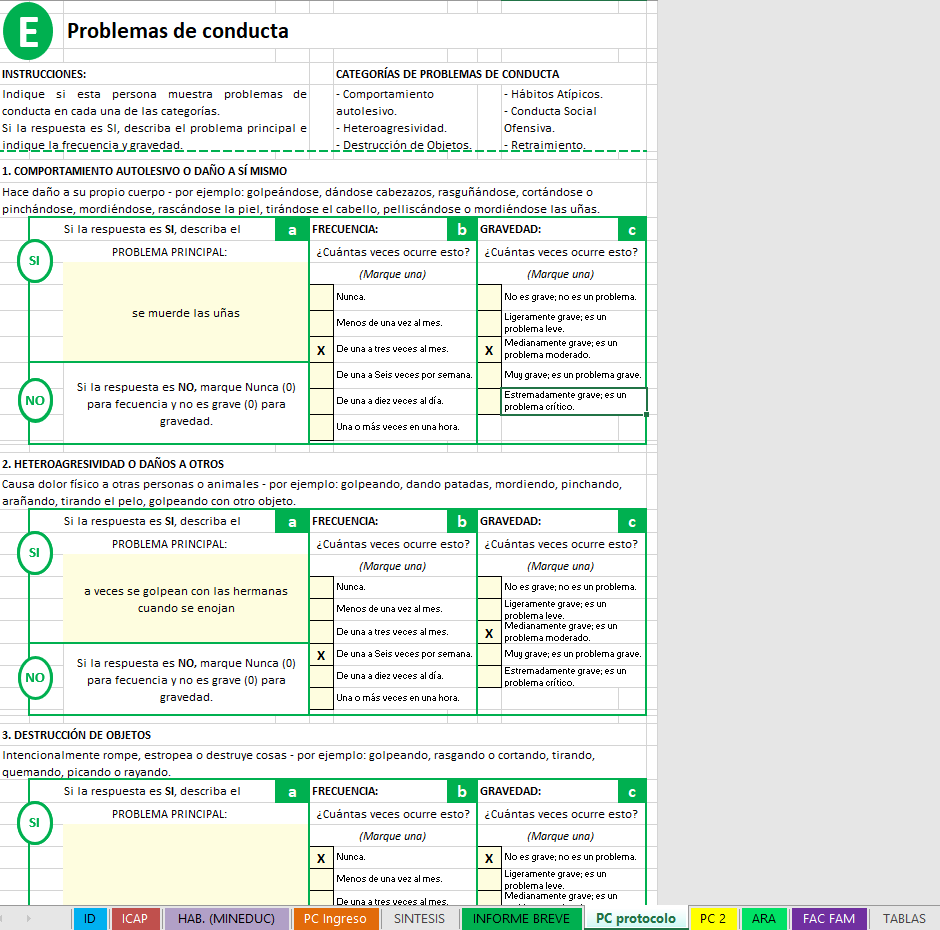 ICAP TEST VERSIÓN CHILENA CON INFORME - Corrección con Software