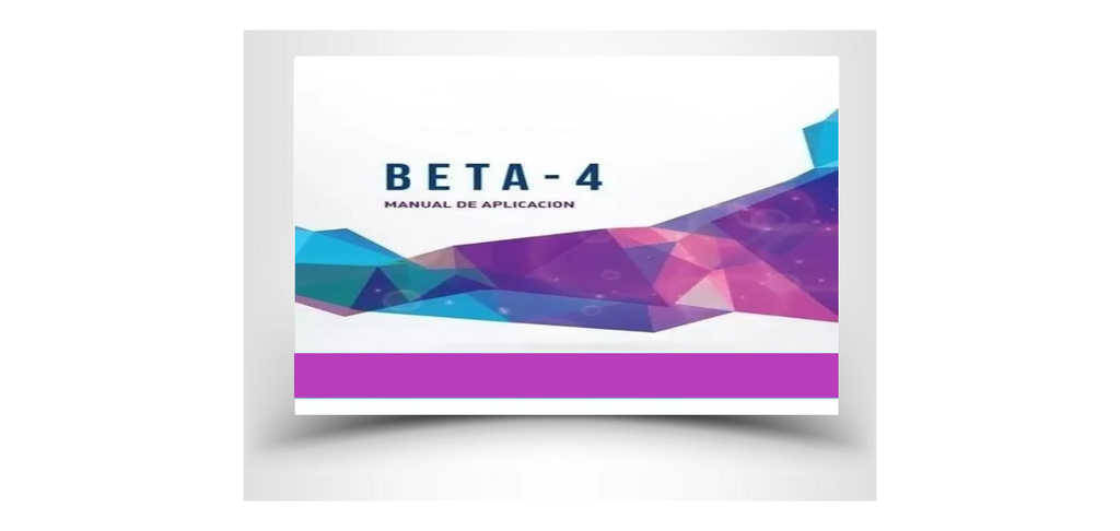 Beta 4 Inteligencia No Verbal - Comprar en PSICONUBE
