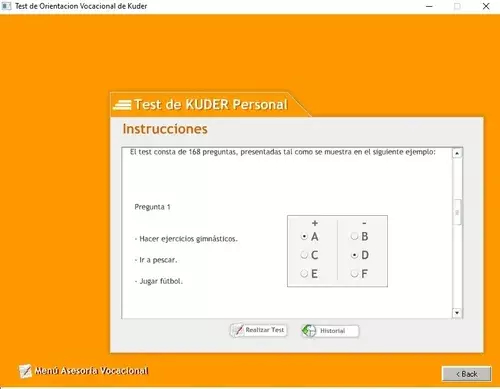 Test kuder orientación vocacional Corrección con Software