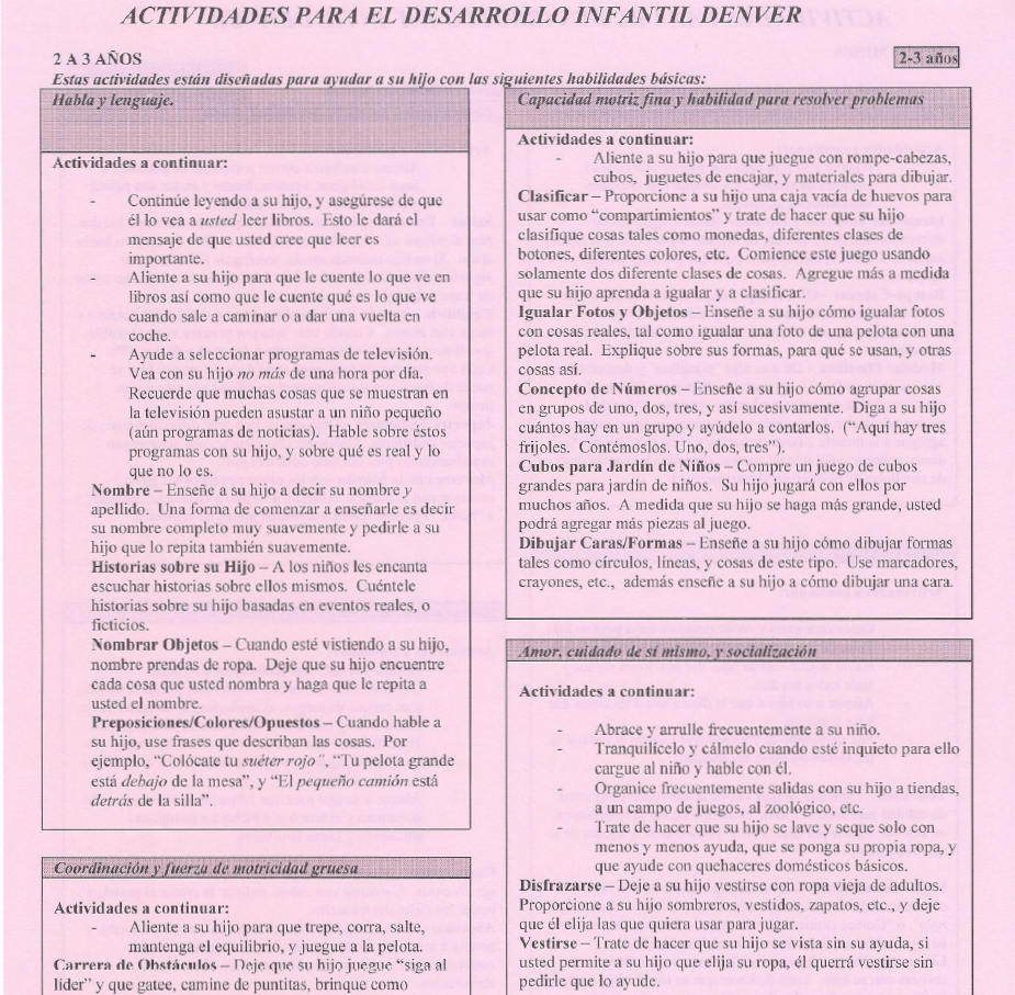 Denver 2 Escala de Desarrollo Infantil - PSICONUBE