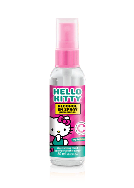 Alcohol liquido hello kitty para chicas y chicos marca Algabo