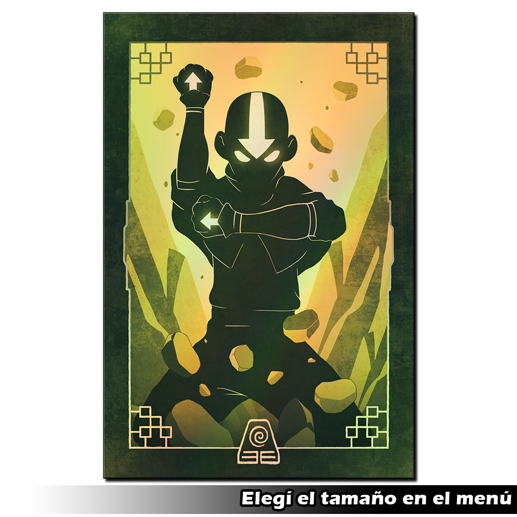 Avatar Aang Elemento Tierra - Cuadro Holofoil