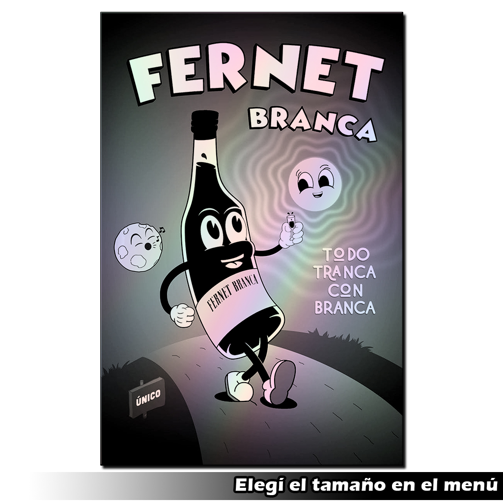 Fernet Branca Cartoon - Cuadro Holofoil
