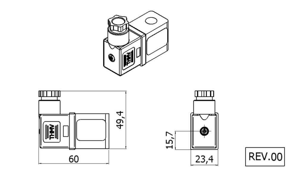 Bobina solenoide 15086 4W 24VCC para válvula - Thermoval