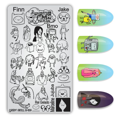 Placa R18 (Candy Skull) Adventure Time, Hora de Aventura, Finn, Jake