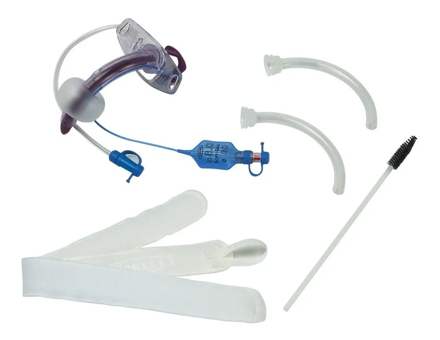 Cánula traqueal con balón endocánula y aspiración subglótica