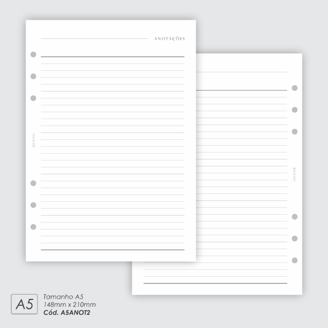 INSERT ANOTAÇÕES A5 - Comprar em Jess Plans